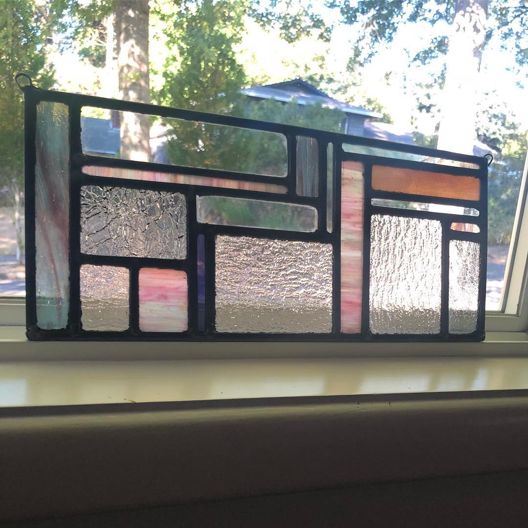Pink Stained Glass Patchwork Panel - Etsy