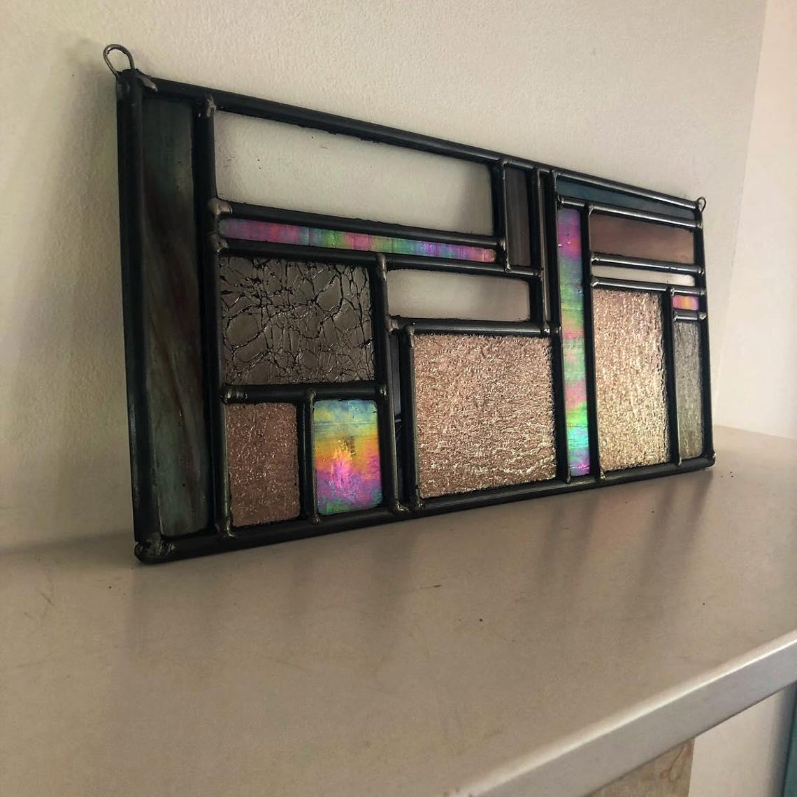 Pink Stained Glass Patchwork Panel - Etsy