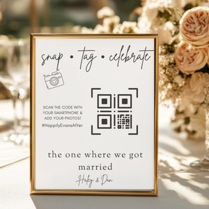 Wedding QR Code Sign, Wedding Photo Signs Capture Share Love Wedding ...
