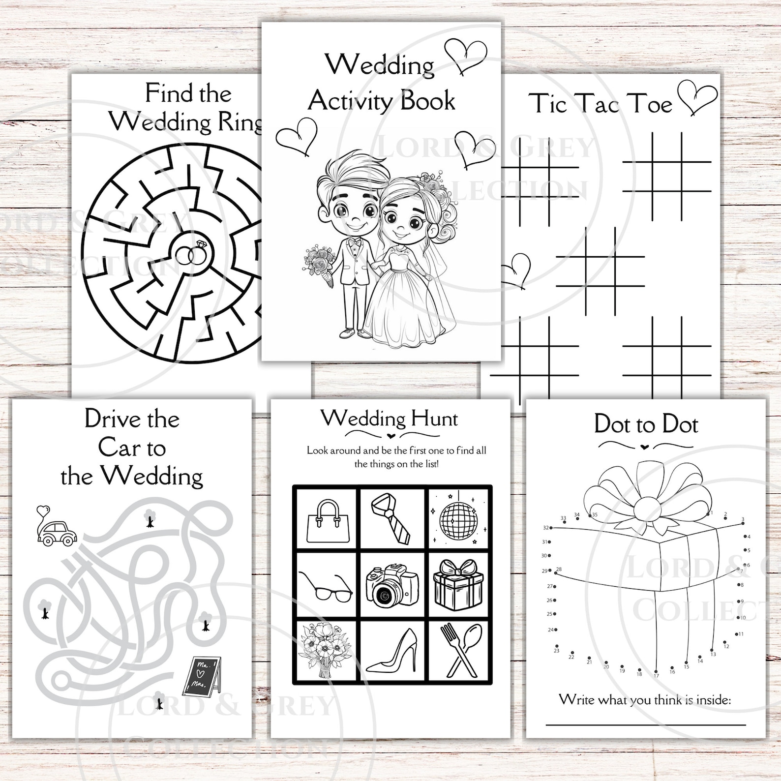 Kids Wedding Activity Book Games Printable Instant Download Childrens ...