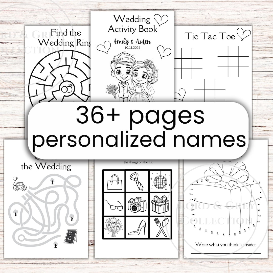 Kids Wedding Activity Book Games Printable Instant Download Childrens ...