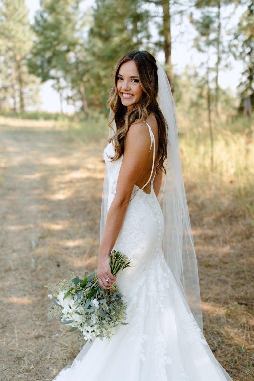 Floor Length Veil, Bridal Veil for Wedding Simple Wedding Veil Single ...