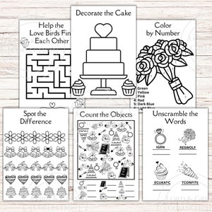 Kids Wedding Activity Book Games Printable Instant Download Childrens ...