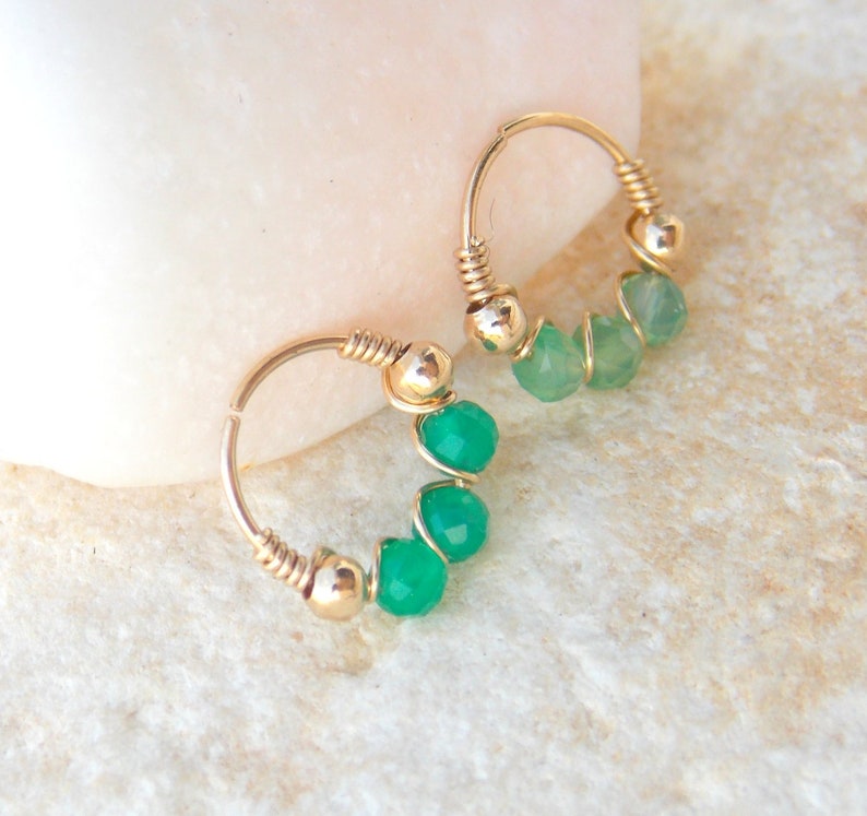 Natural Green Onyx Nose Ring Gemstone Piercing Beaded Nose - Etsy