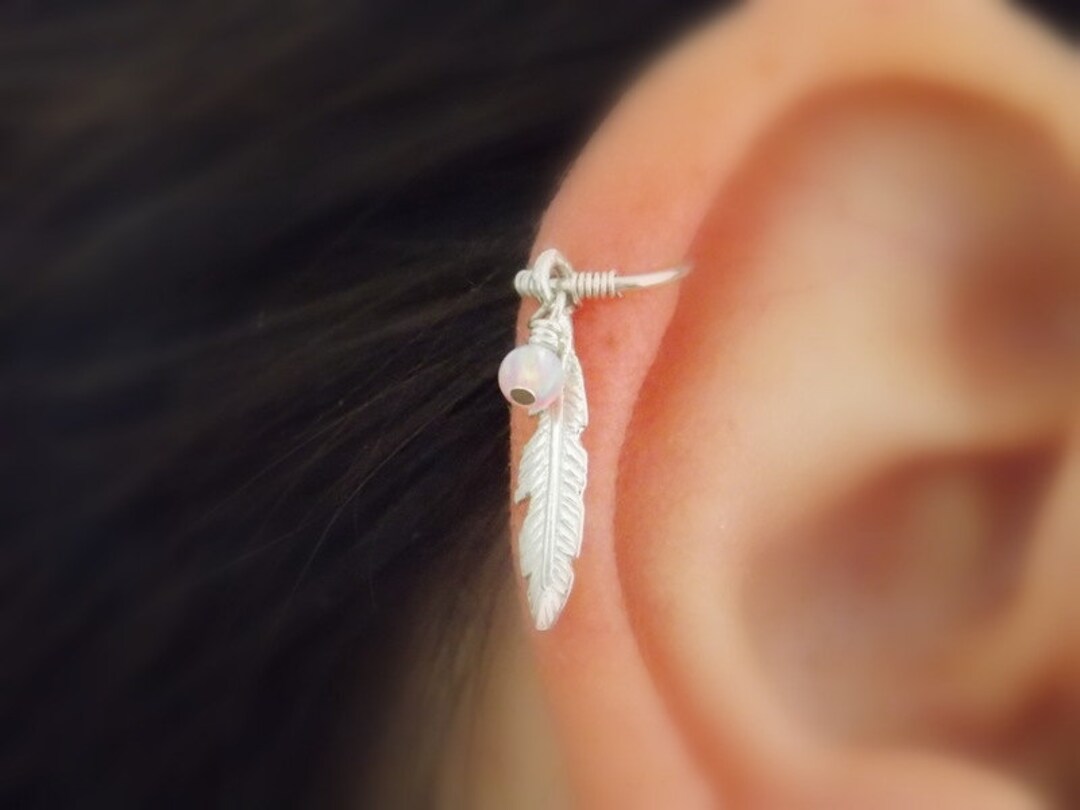 Tribal Feather Cartilage Earring Piercing, Feather Cartilage Piercing ...