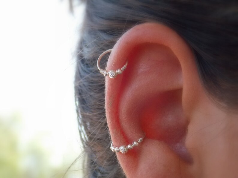 Sterling Silver Hoop Ring Cartilage/tragus/helix/rook/daith/septum ...