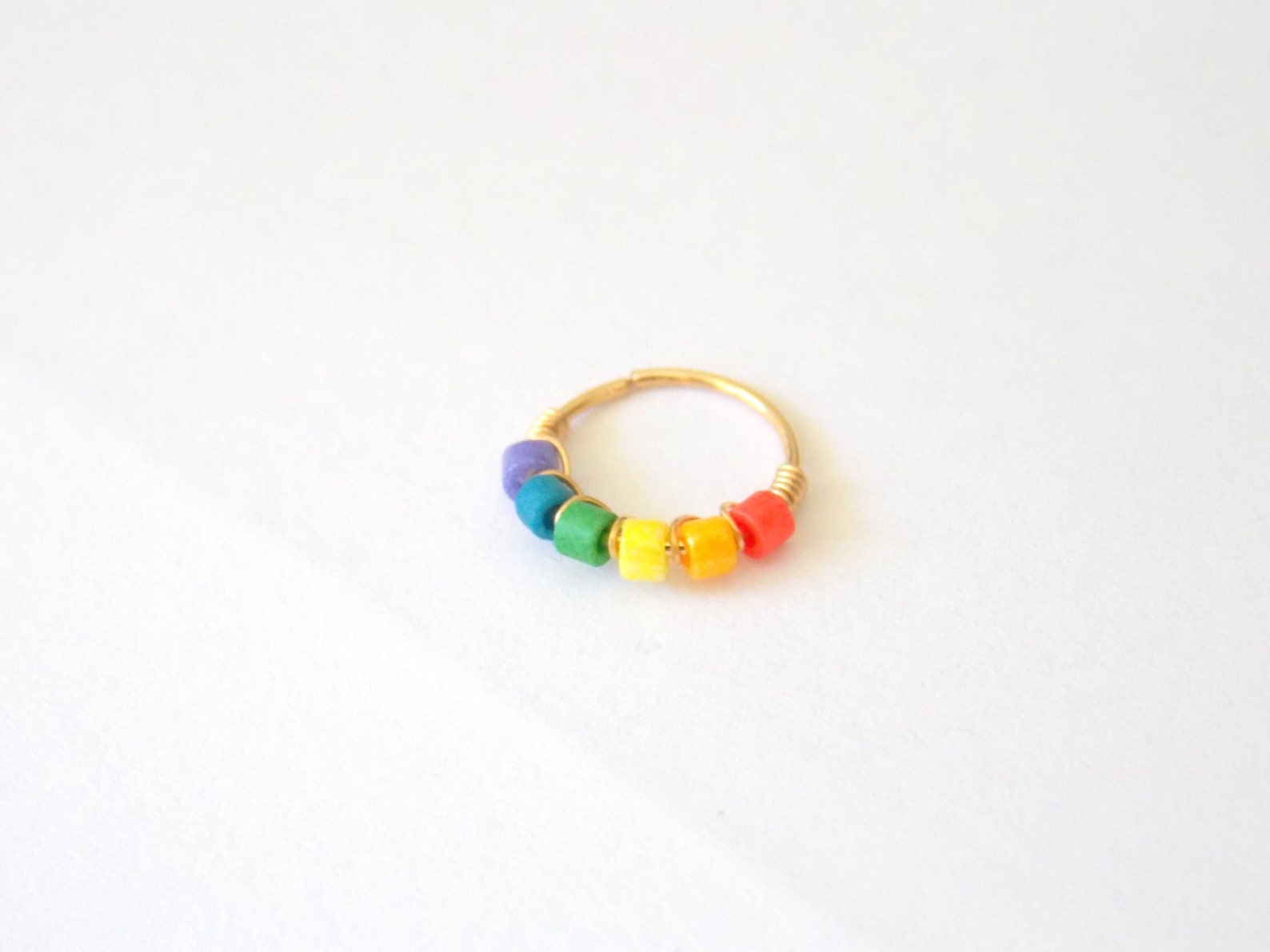 Rainbow Colors Nose Ring Helix Piercing Rainbow Conch - Etsy