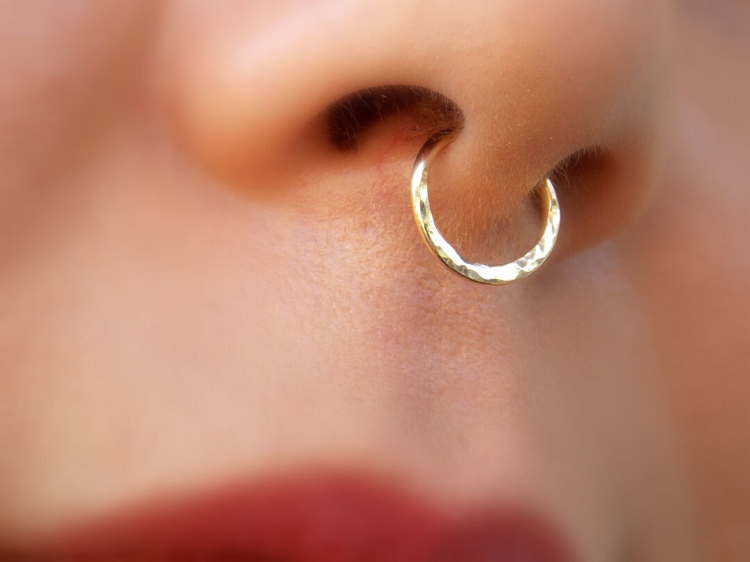 Fake Septum Ring, Gold Clip on Septum, No Piercing Needed, Septum Cuff ...