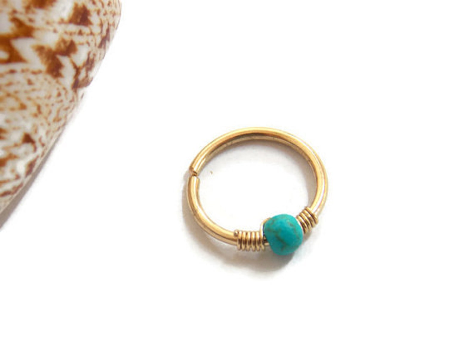 Thin Helix Earring - Cartilage Earring - Nose Piercing - Turquoise ...