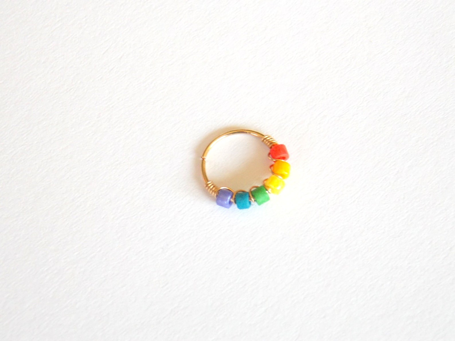 Rainbow Colors Nose Ring - Helix Piercing - Rainbow Conch Earring ...