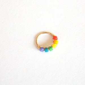 Rainbow Colors Nose Ring - Helix Piercing - Rainbow Conch Earring ...
