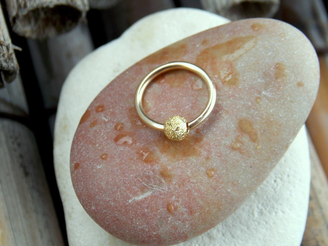 Cartilage Earring Gold Filled Stardust Bead, Helix Piercing, Tiny Gold ...