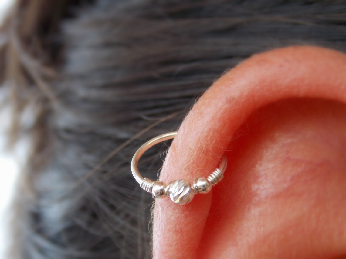 Sterling Silver Hoop Ring - Etsy