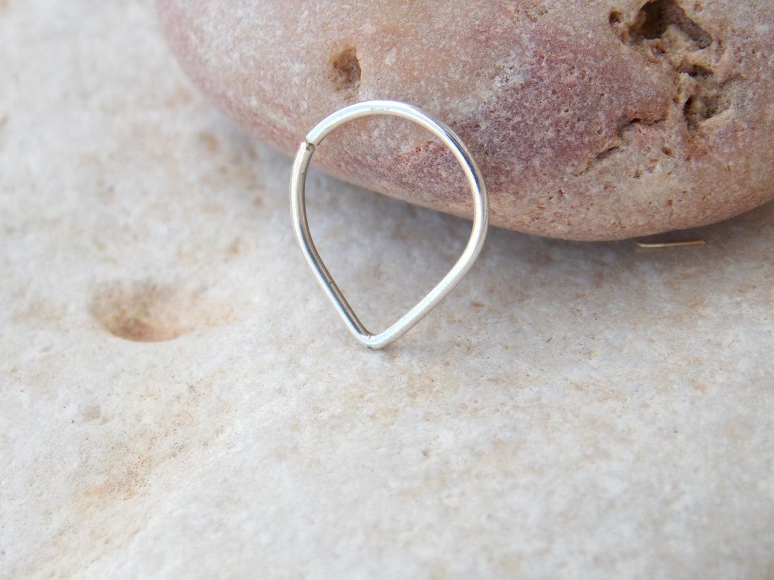 Gold Septum Ring, Tribal Septum in Tear Drop Shape, Gold Nose Ring ...