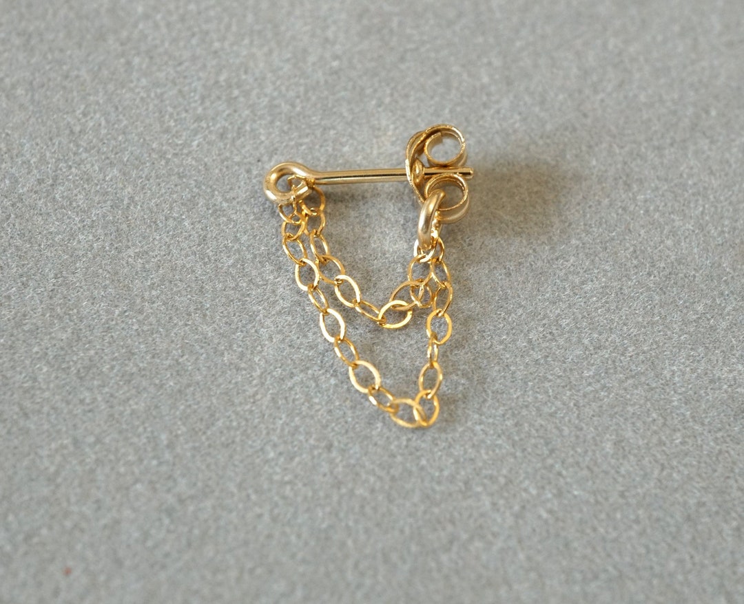 Chain Piercing, Chain Helix, Chain Earring, Dainty 14k Gold Filled ...