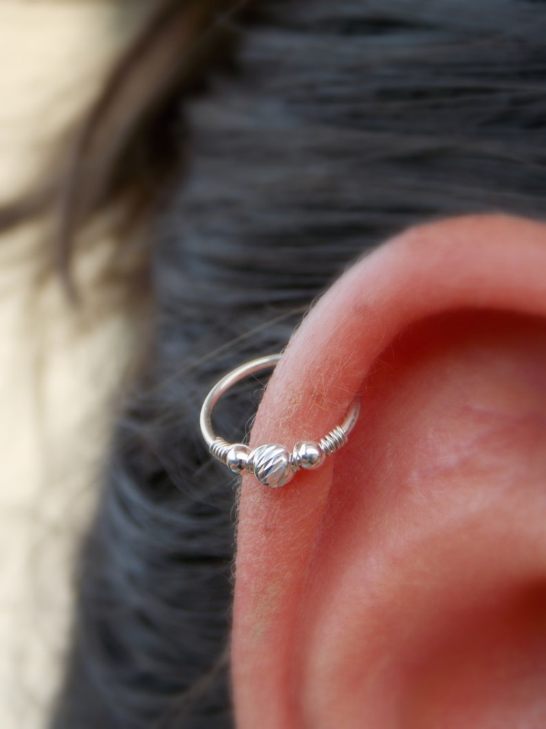 Sterling Silver Hoop Ring Cartilage/tragus/helix/rook/daith/septum ...