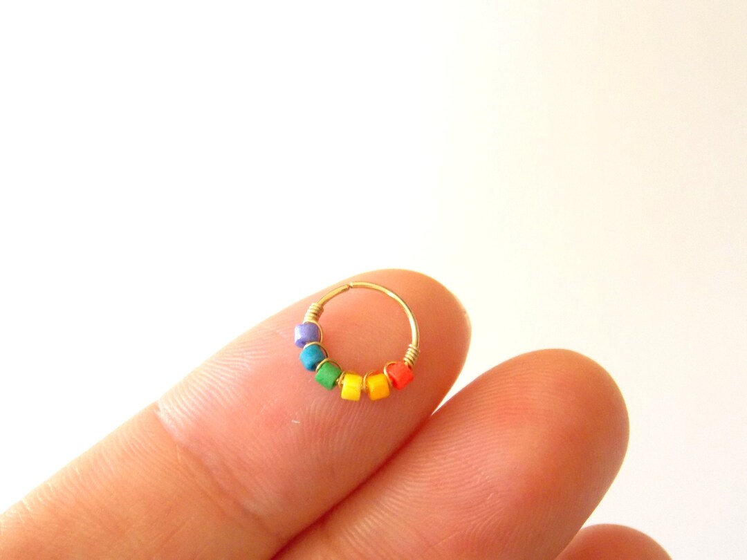Chakra Nose Ring Rainbow Nose Ring Chakra Jewelry 22g 20g - Etsy
