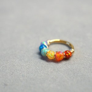 Gold Rainbow Clicker 1.2mm (16ga) Suitable for Septum, Daith, Rook, Conch, Helix, Cartilage 16g ...