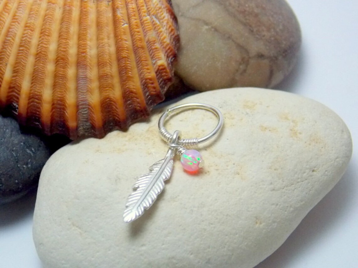 Tribal Feather Cartilage Earring Piercing Feather Cartilage - Etsy