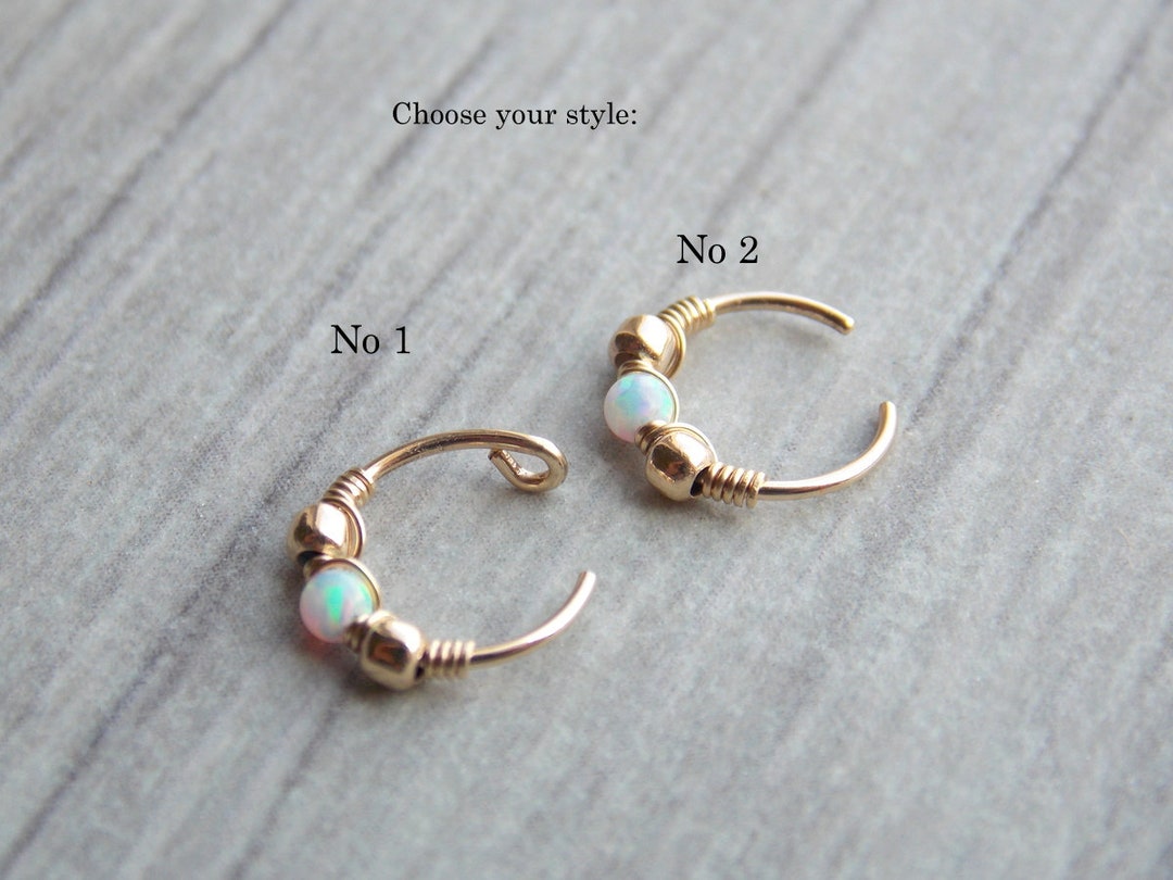Fake Thin Helix Earring - Fake Earring - No Piercing - Opal Piercing ...