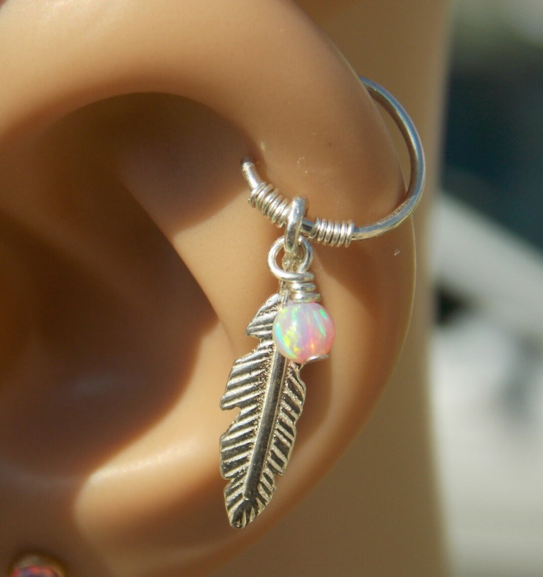 Tribal Feather Cartilage Earring Piercing, Feather Cartilage Piercing ...
