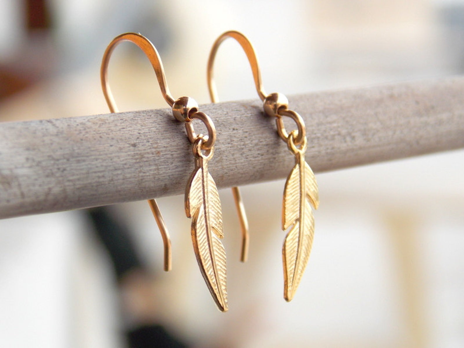 Gold Feather Earrings Feather Earrings Tribal Earrings Gold - Etsy