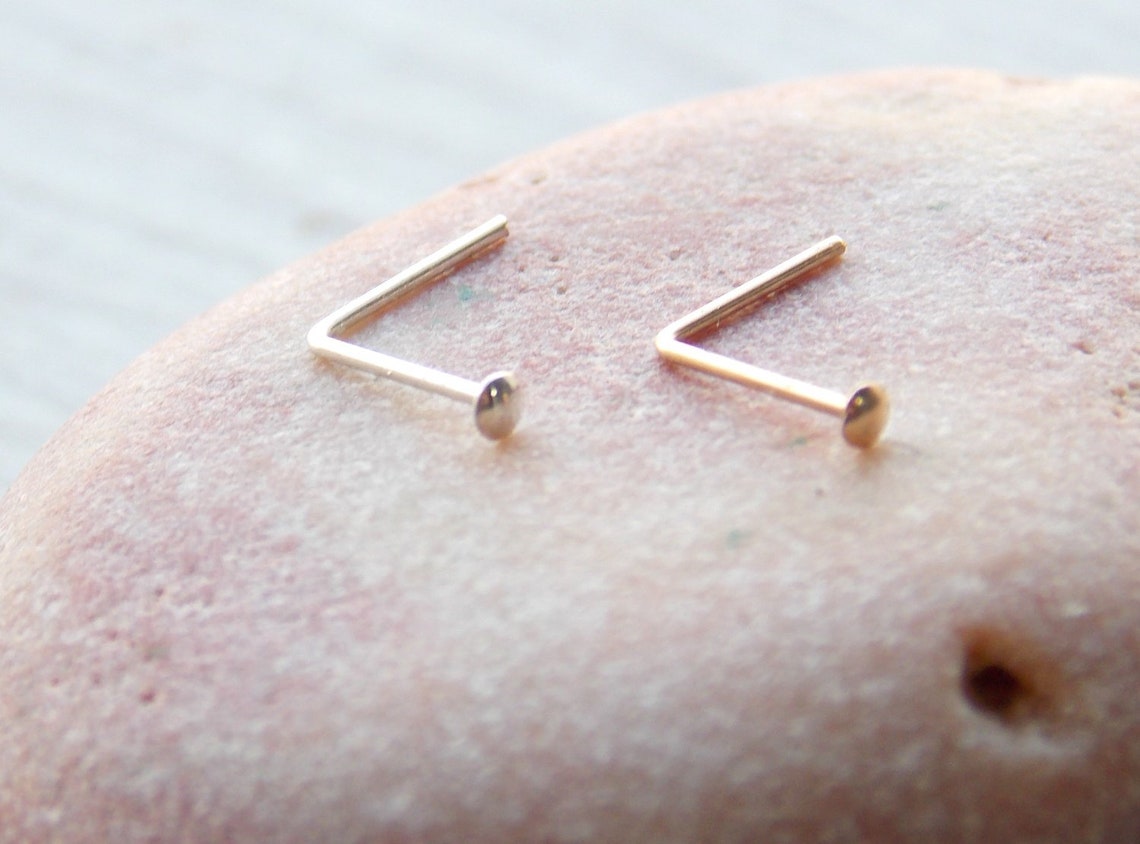 Super Thin 24 Gauge Tiny Flat Top 14k Gold Filled Nose Stud - Etsy
