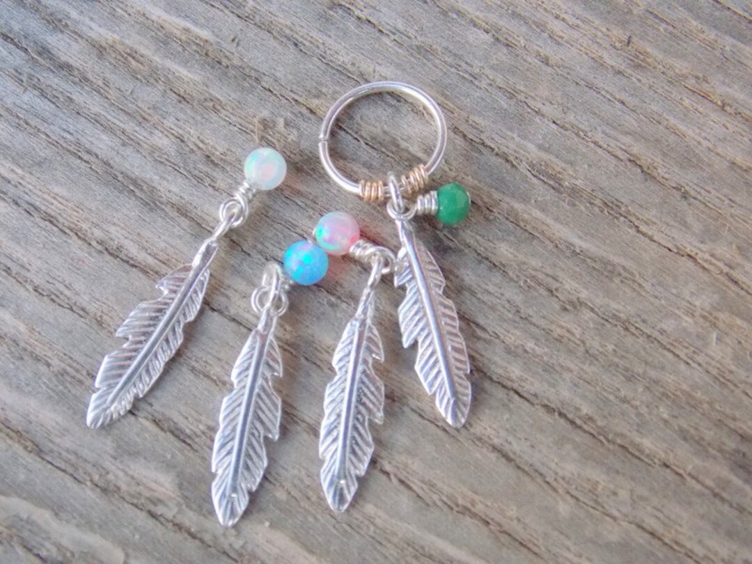 Feather Helix Hoop Cartilage Earring Piercing, Feather Cartilage ...