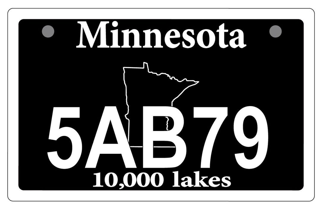 New** Black Minnesota ATV License Plate MN A.T.V./UTV **free Shipping ...