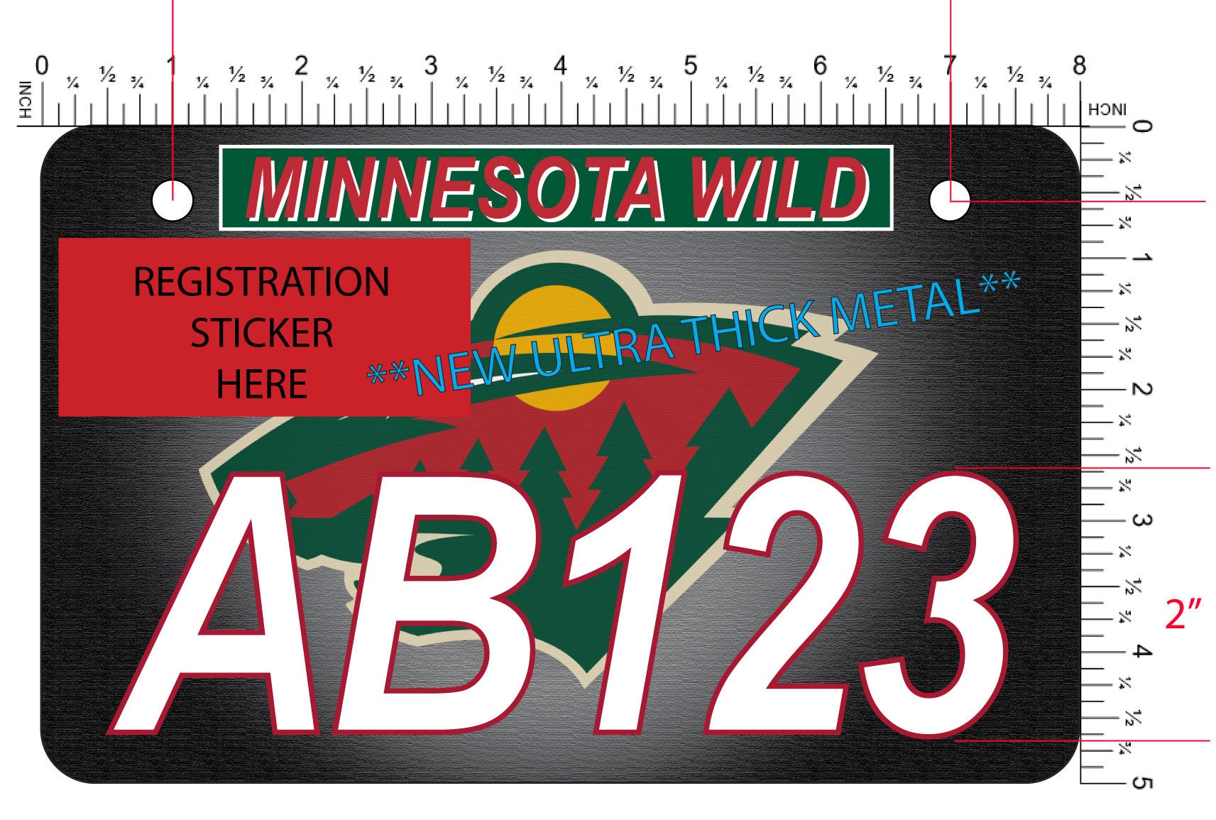 Minnesota Wild Custom ATV License Plate MN A.T.V./UTV **free Shipping ...