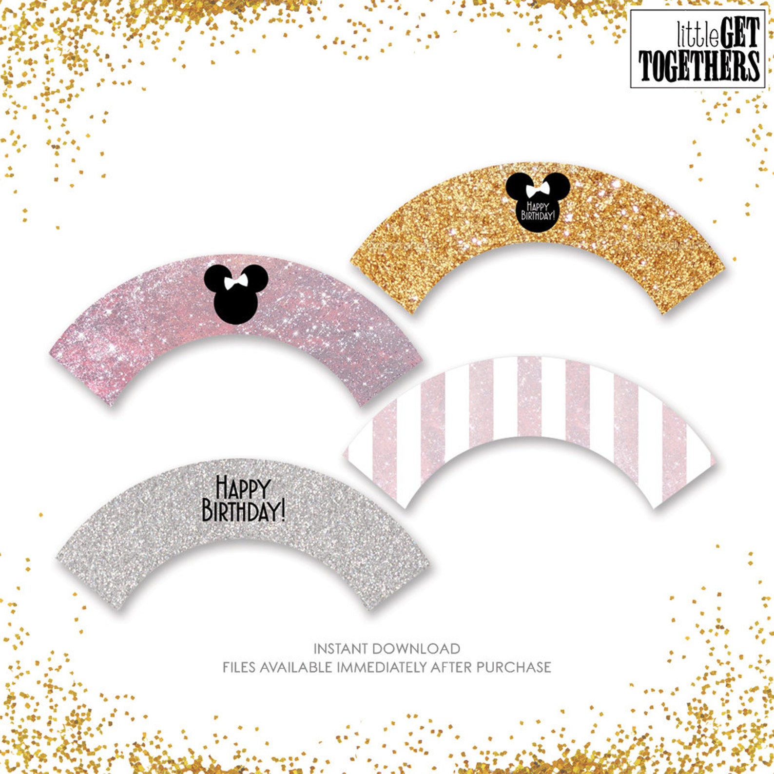 Minnie Mouse Classy Cupcake Wrappers - DIY - Printable - Print at Home ...