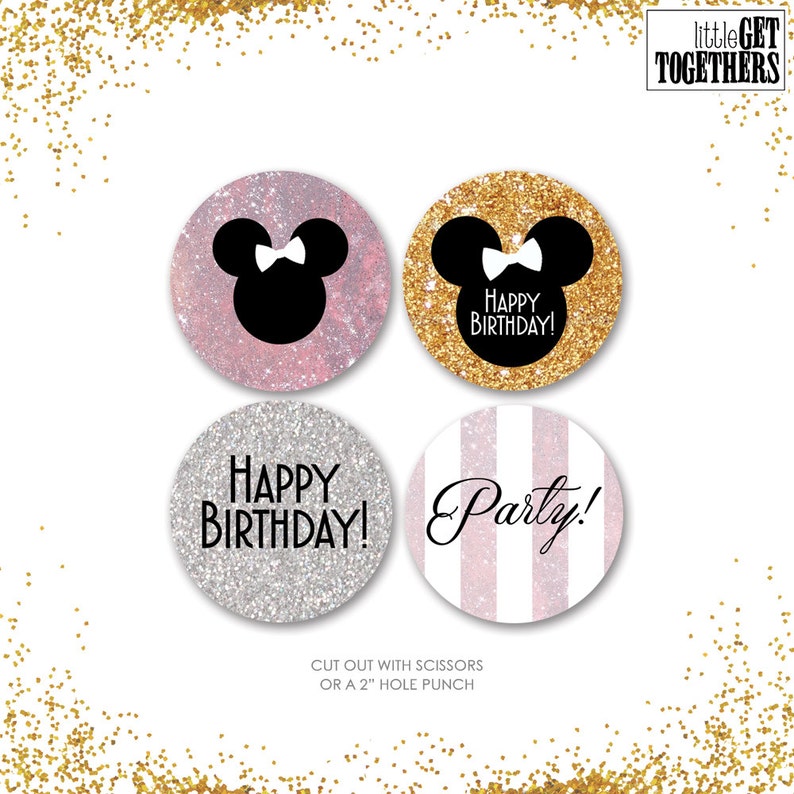 Minnie Mouse Classy Cupcake Toppers DIY Printable Print at Home Square ...