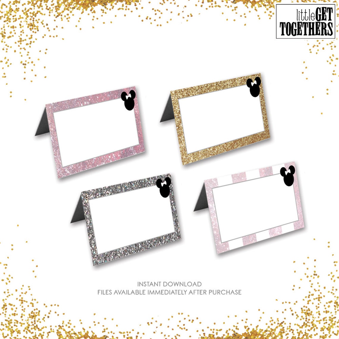 Minnie Mouse Classy Table Tent Folded Cards - DIY - Printable - Print ...