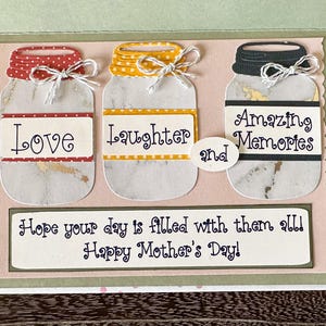 Mason Jar Mother's Day Card, Shaker Mother's Day Card, Mother's Day ...