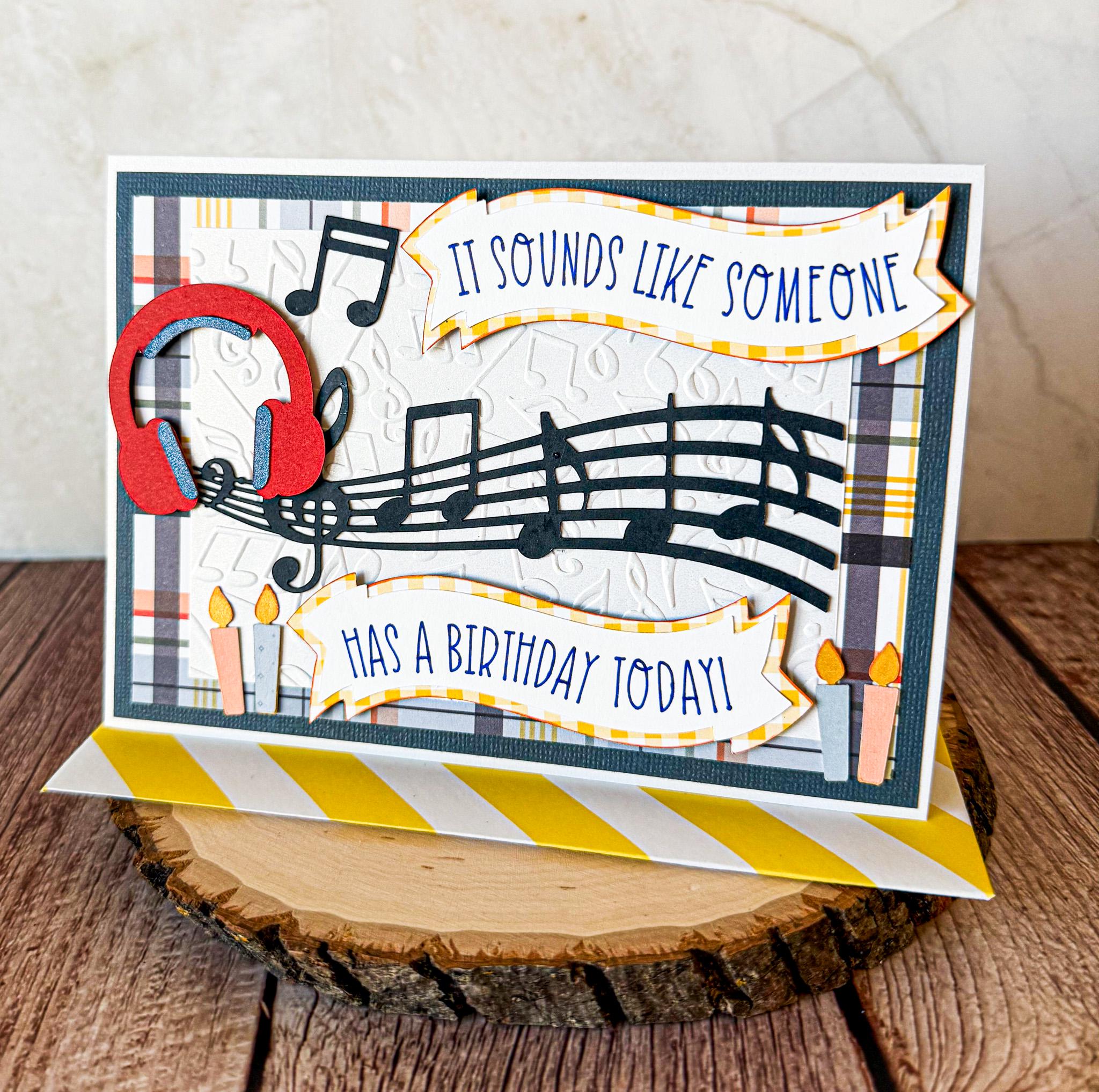 Music Birthday Card: Handmade Headphones Design - Etsy