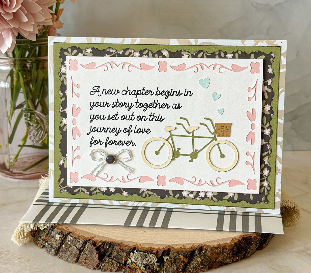 Bicycle Wedding Card, Newlyweds Wedding Card, Card for Married Couple ...