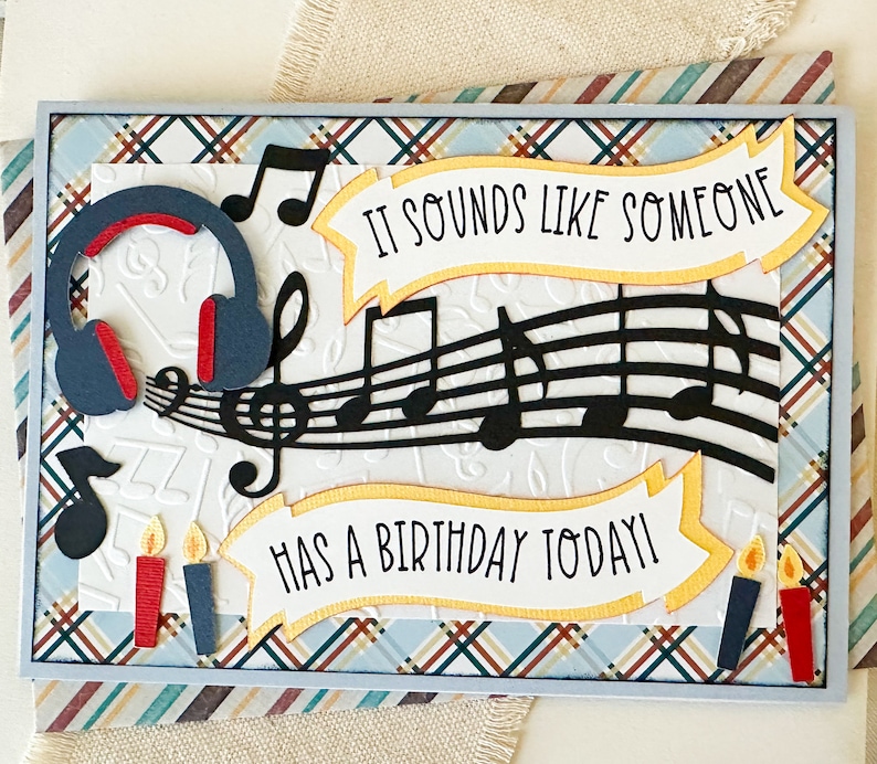 Music Birthday Card, Headphones Birthday Card, Music Themed Birthday ...