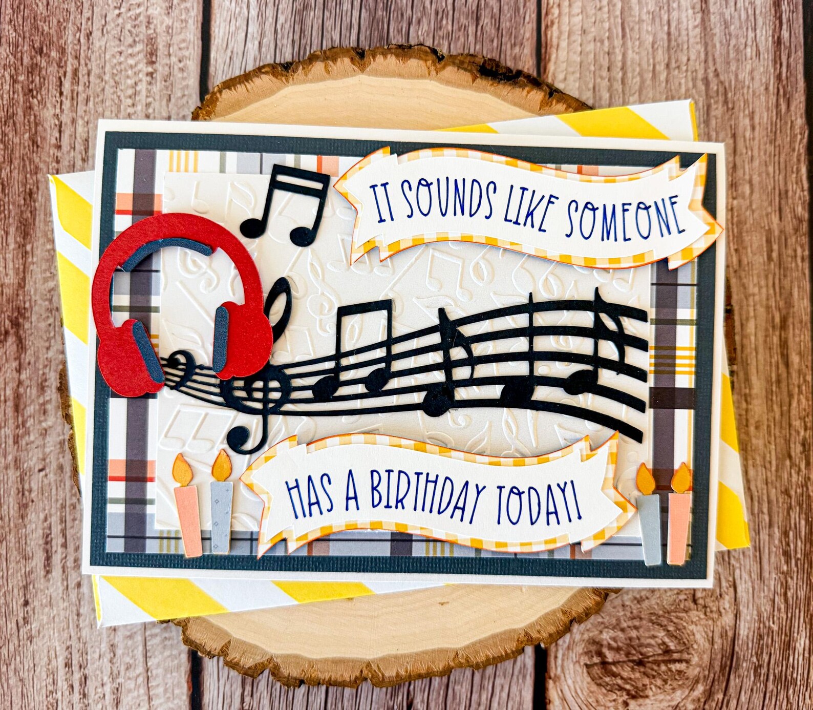 Music Birthday Card: Handmade Headphones Design - Etsy