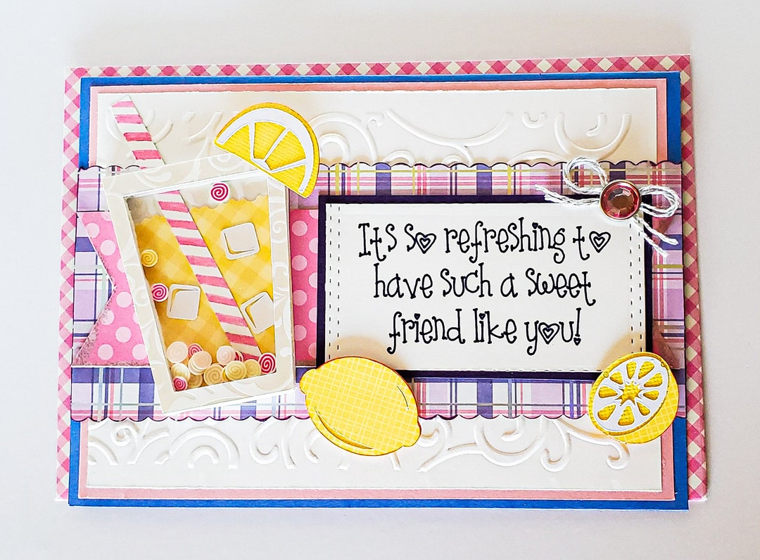 Lemonade Friendship Card, Lemonade Friend Card, Lemonade Thank You Card, Thank You Friend Card ...