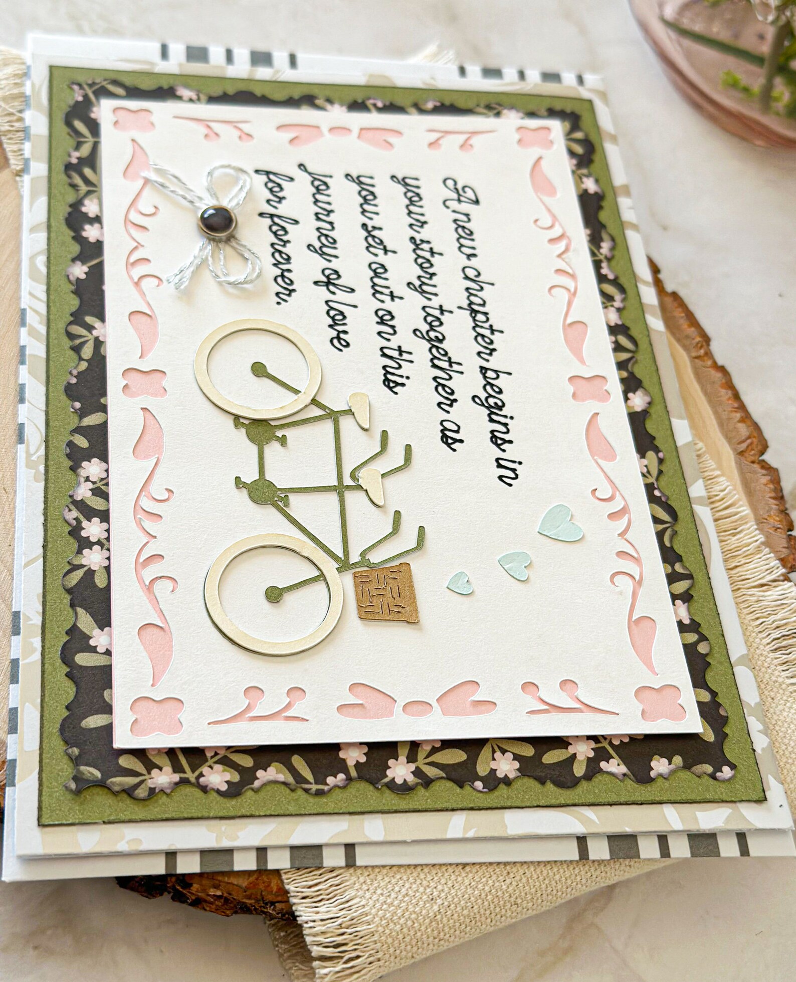 Bicycle Wedding Card, Newlyweds Wedding Card, Card for Married Couple ...