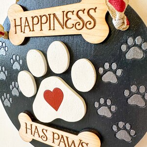Mini Paw Print Sign: Engraved Wooden Dog Decor - Etsy