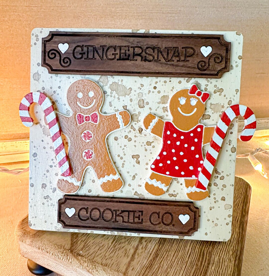 Mini Gingerbread Sign, Mini Christmas Sign, Tabletop Gingerbread Decor ...