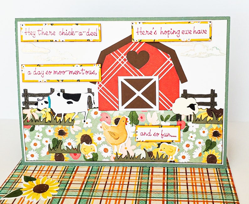 On the Farm Birthday Card, Farm Birthday Card, Farm Animals Card, Cute ...
