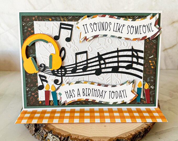 Music Birthday Card, Headphones Birthday Card, Music Themed Birthday ...