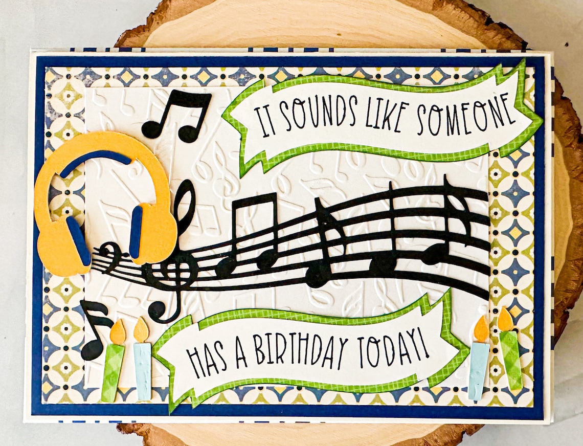 Music Birthday Card, Headphones Birthday Card, Music Themed Birthday ...