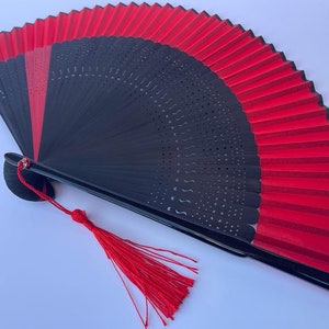 Red Silk Folding Hand Fan With Gift Box & Pouch - Etsy