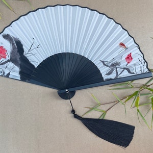 Lotus Flower Folding Hand Fan With Pouch & Gift Box - Etsy