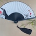 Lotus Flower Folding Hand Fan With Pouch & Gift Box - Etsy