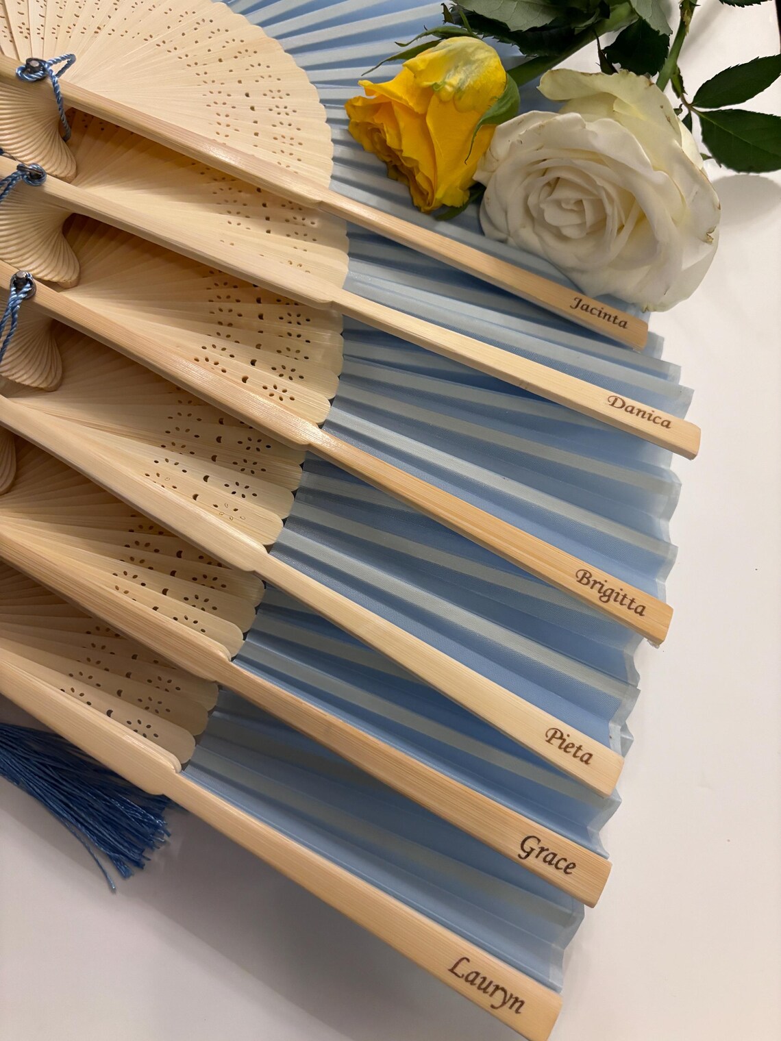 Personalized Engraved Hand Fans: Bulk Wedding Favors, Custom Text - Etsy