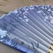 Dark Blue Shaded Handheld Folding Hand Fan With a Pouch and a Box Women ...